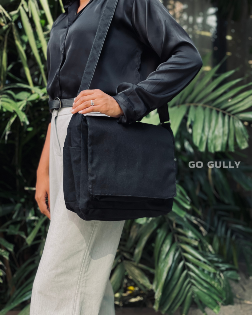 CHARCOAL BLACK MINI CANVAS BAG